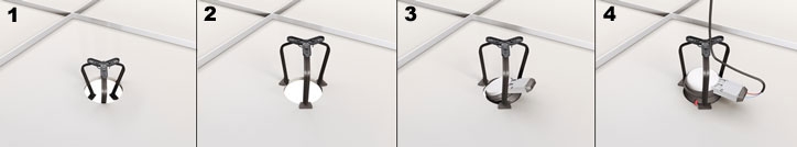 Downlight covers SpotClip for electrical installation