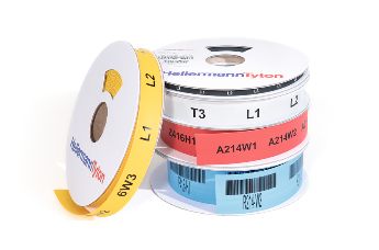 Heat shrink labels for identifying cables and wires