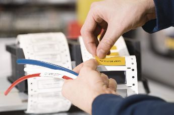 Heat shrink labels for identifying cables and wires