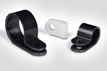 P-clamps for mounting wires, cables, hoses, pipes