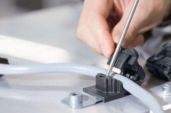 P-clamps for mounting wires, cables, hoses, pipes